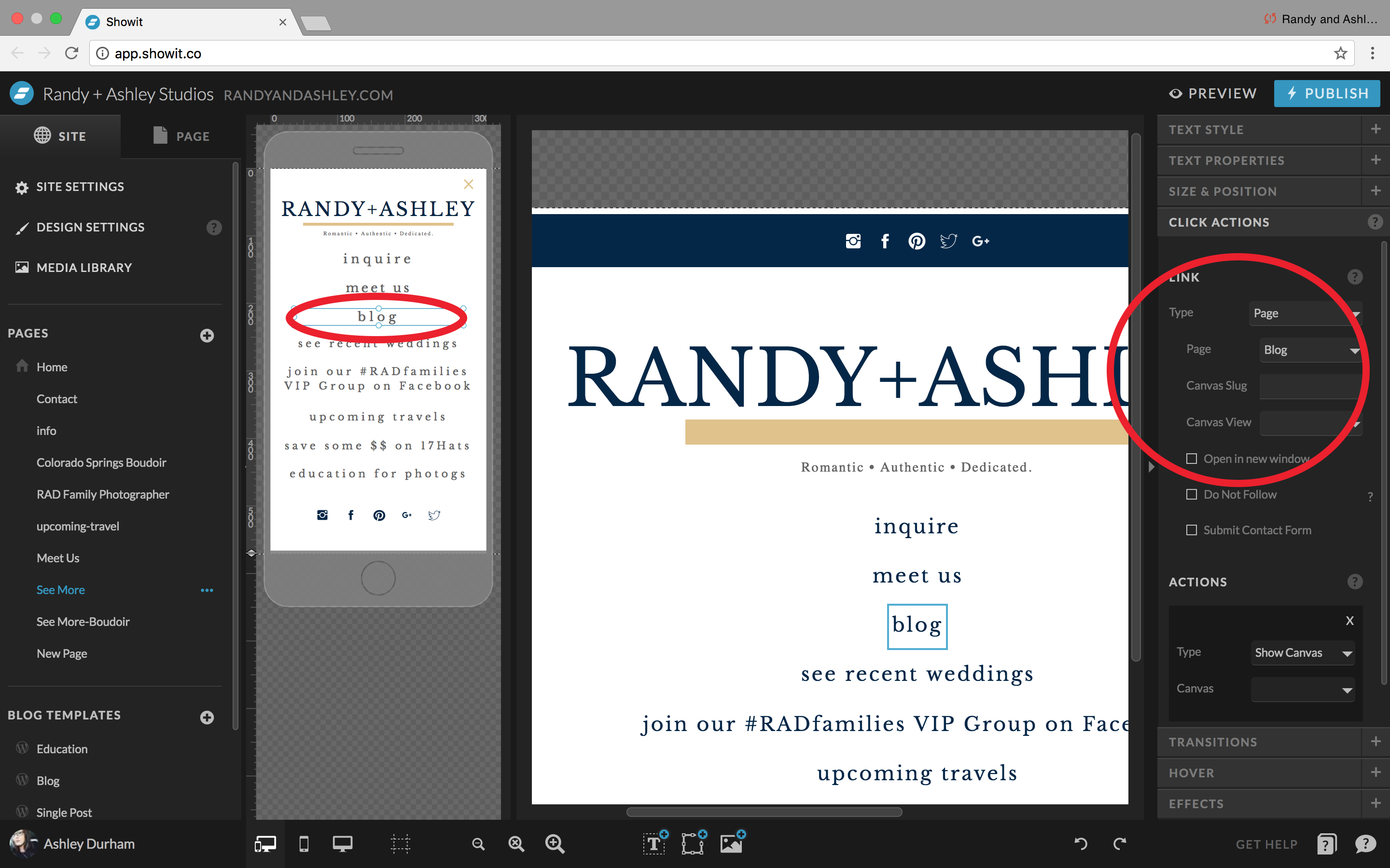 How to Make a Personalized Mobile Menu For Instagram Using Showit