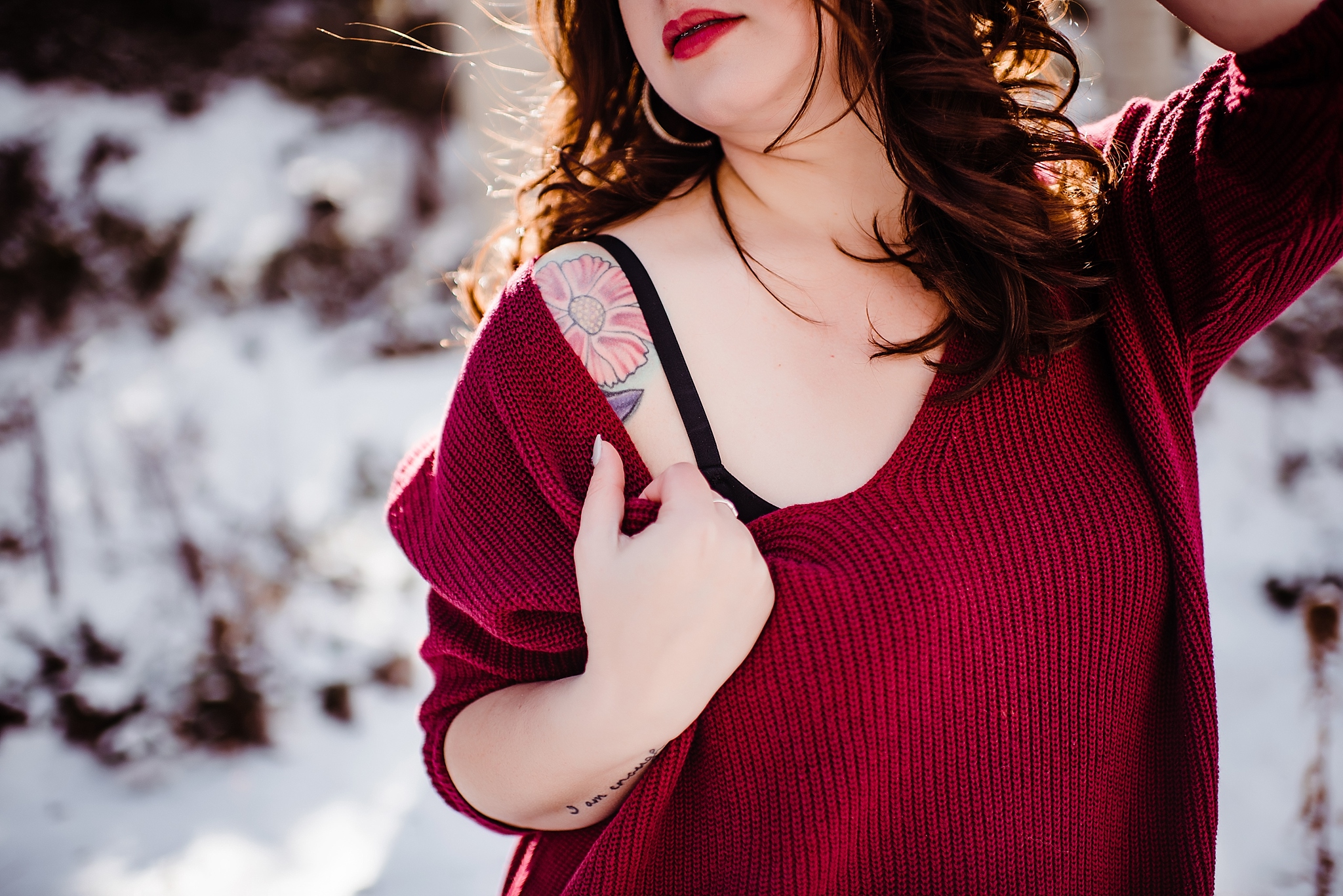 Snowy Colorado Springs Boudoir Photos in the Mountains